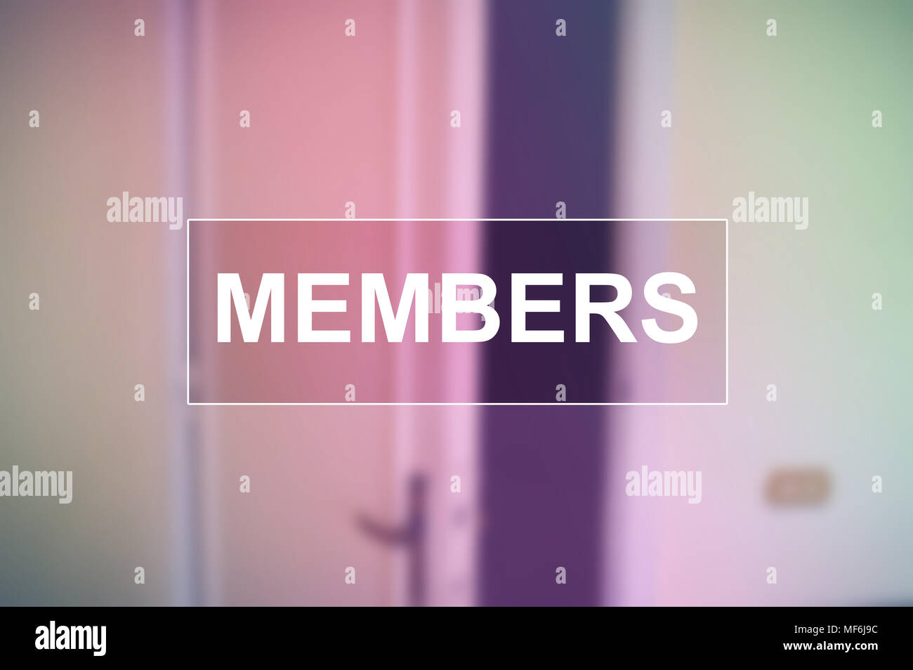 Members word with blurring office background Stock Photo - Alamy