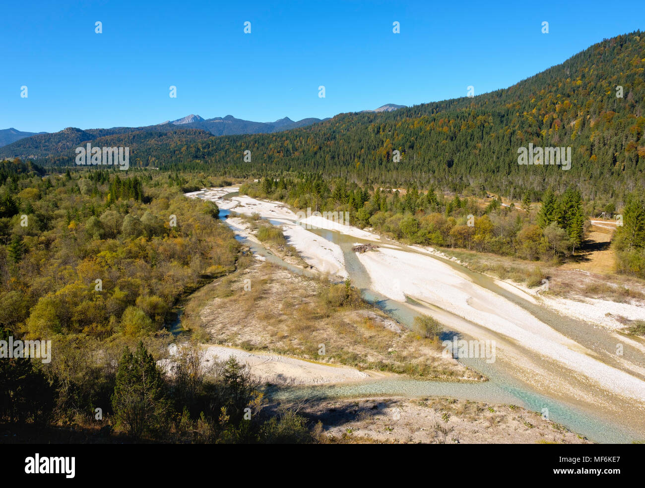 Isar, Isartal in Wallgau, Werdenfels, Upper Bavaria, Bavaria, Germany ...