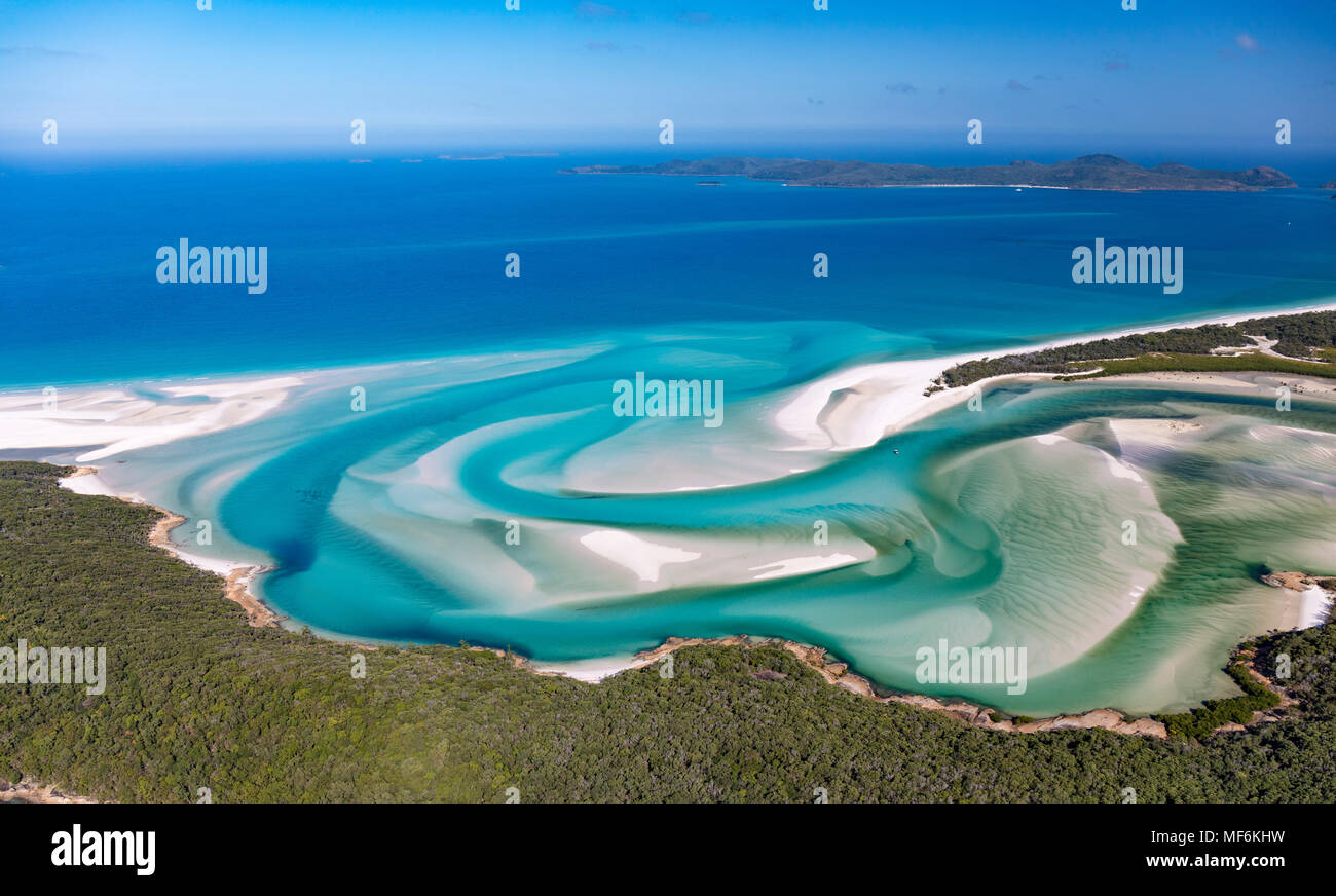 Hill Inlet, turquoise waters, Whitsunday Island, Queensland, Australia ...