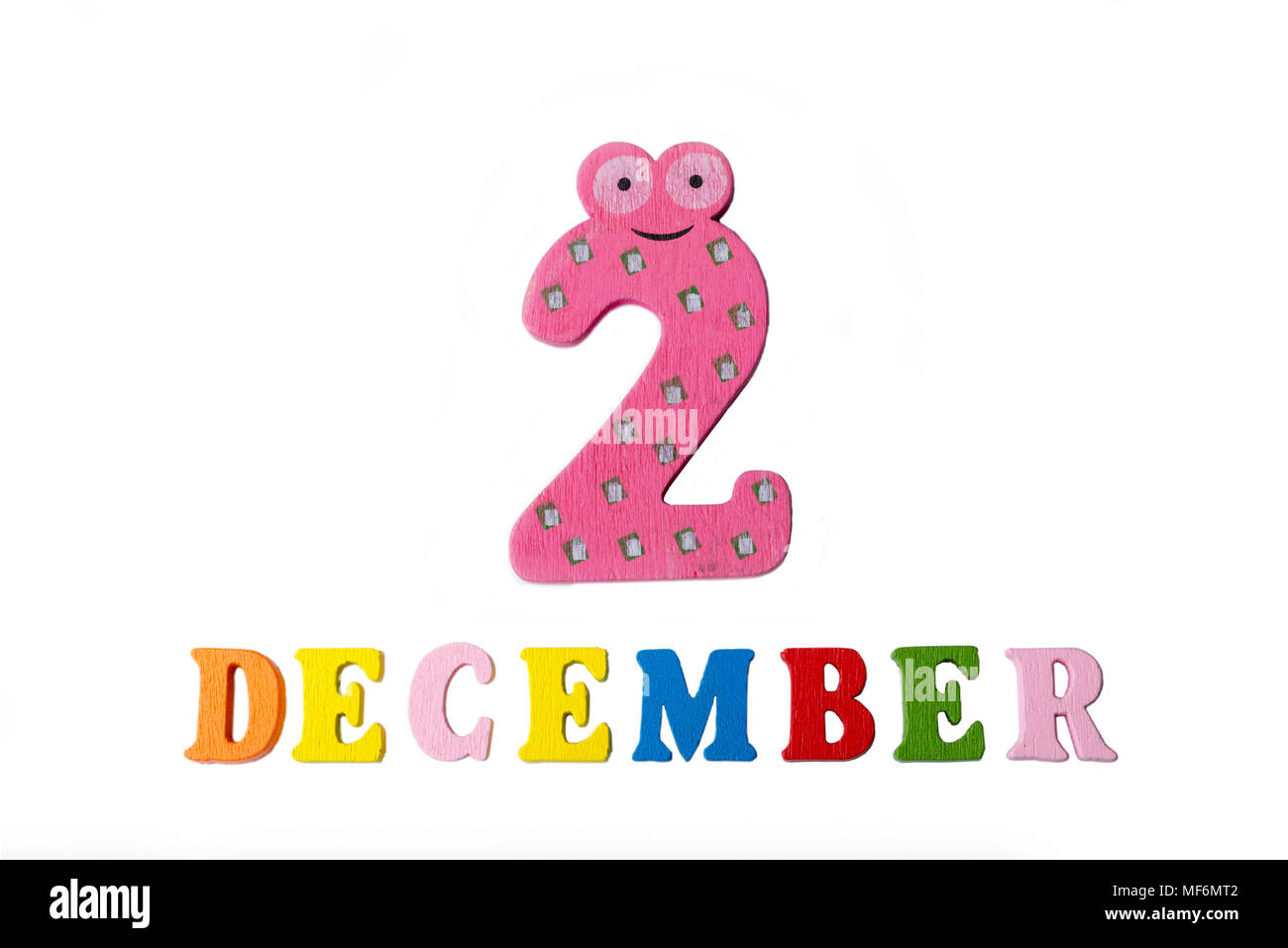 December 2, on a white background, numbers and letters. Calendar Stock ...