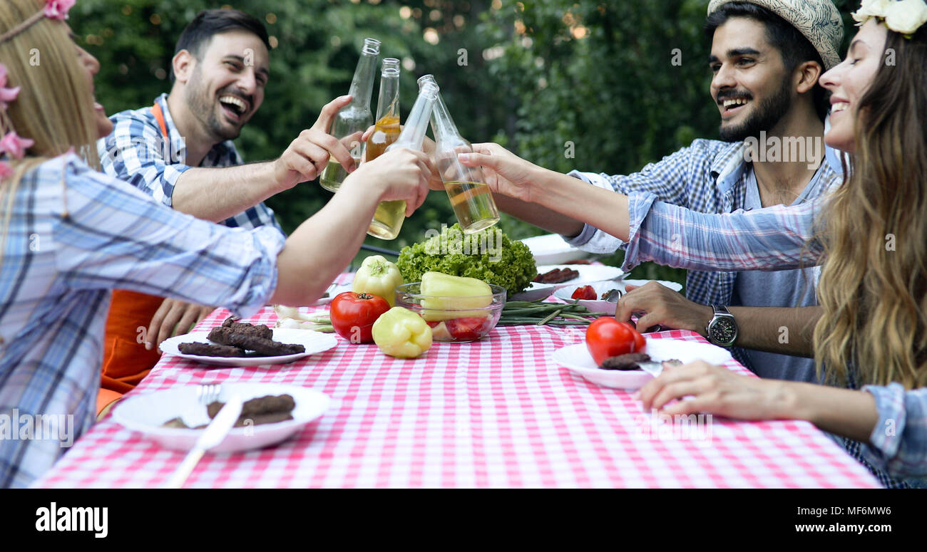 Young people in nature having fun Stock Photo - Alamy