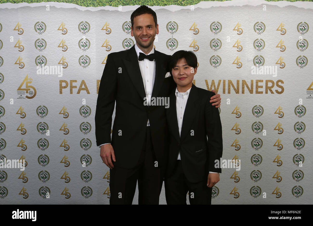Chelsea Ladies' Ji So Yun (right) and PFA chairman Ben Purkiss during ...