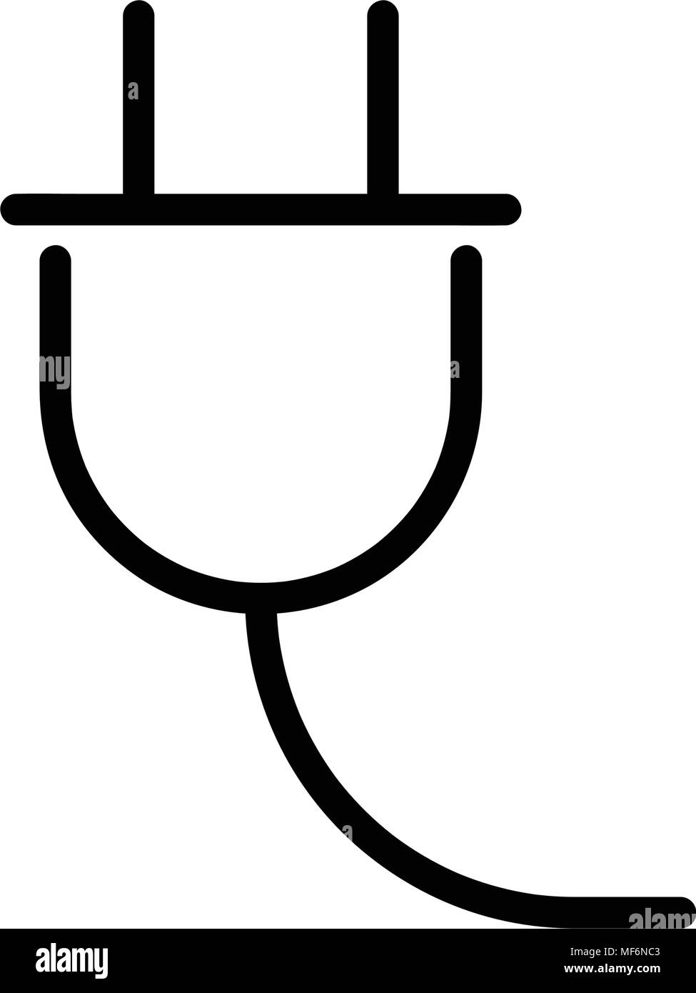Plug outline icon, isolated on white background Stock Vector Image ...