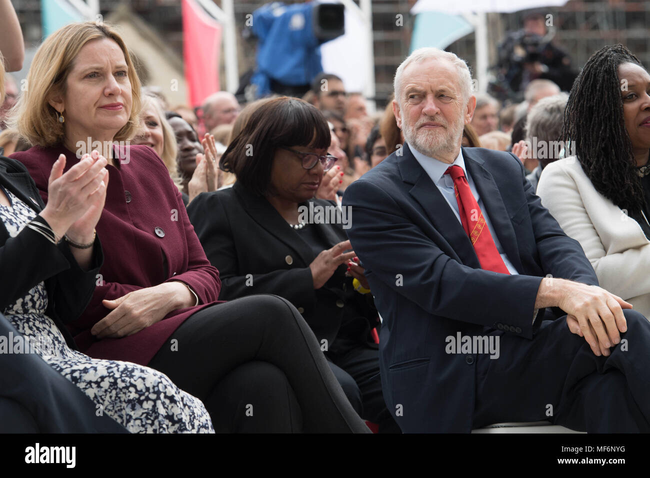 (Left to right) Home Secretary Amber Rudd, shadow Home Secretary Diane ...