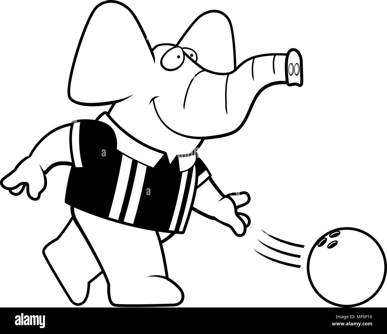 A cartoon illustration of a elephant bowling a ball Stock Vector Image ...