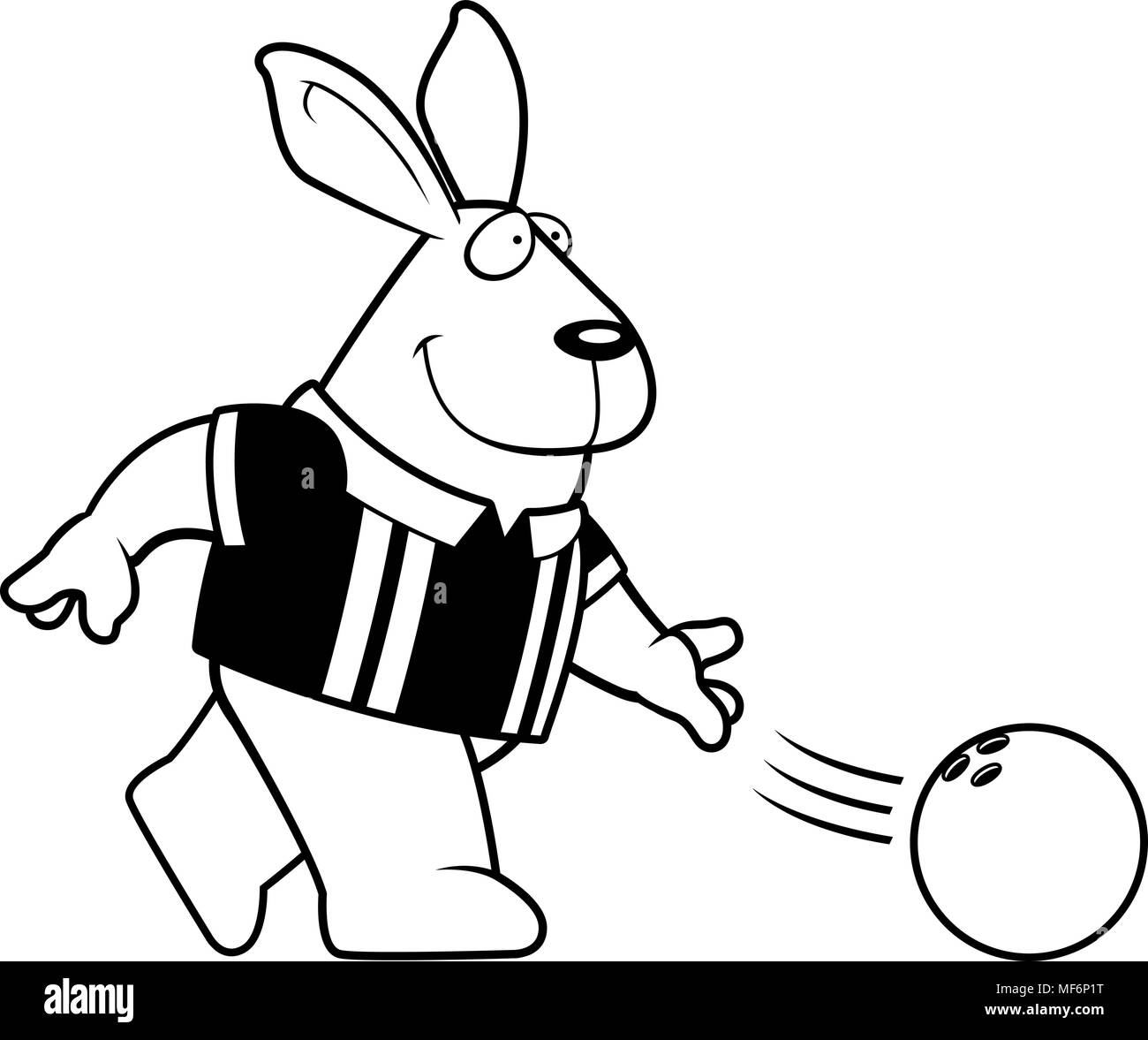 A cartoon illustration of a rabbit bowling a ball Stock Vector Image ...