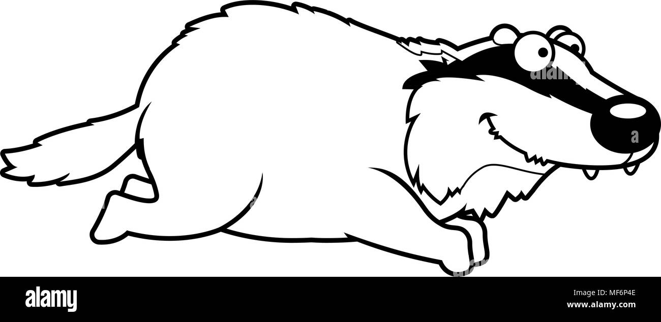 A cartoon illustration of a badger smiling and running Stock Vector ...