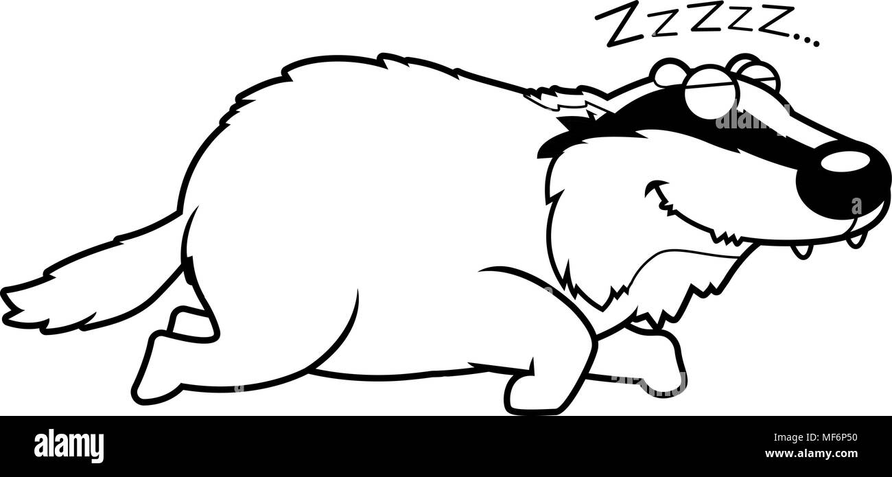 A cartoon illustration of a badger sleeping Stock Vector Image & Art ...