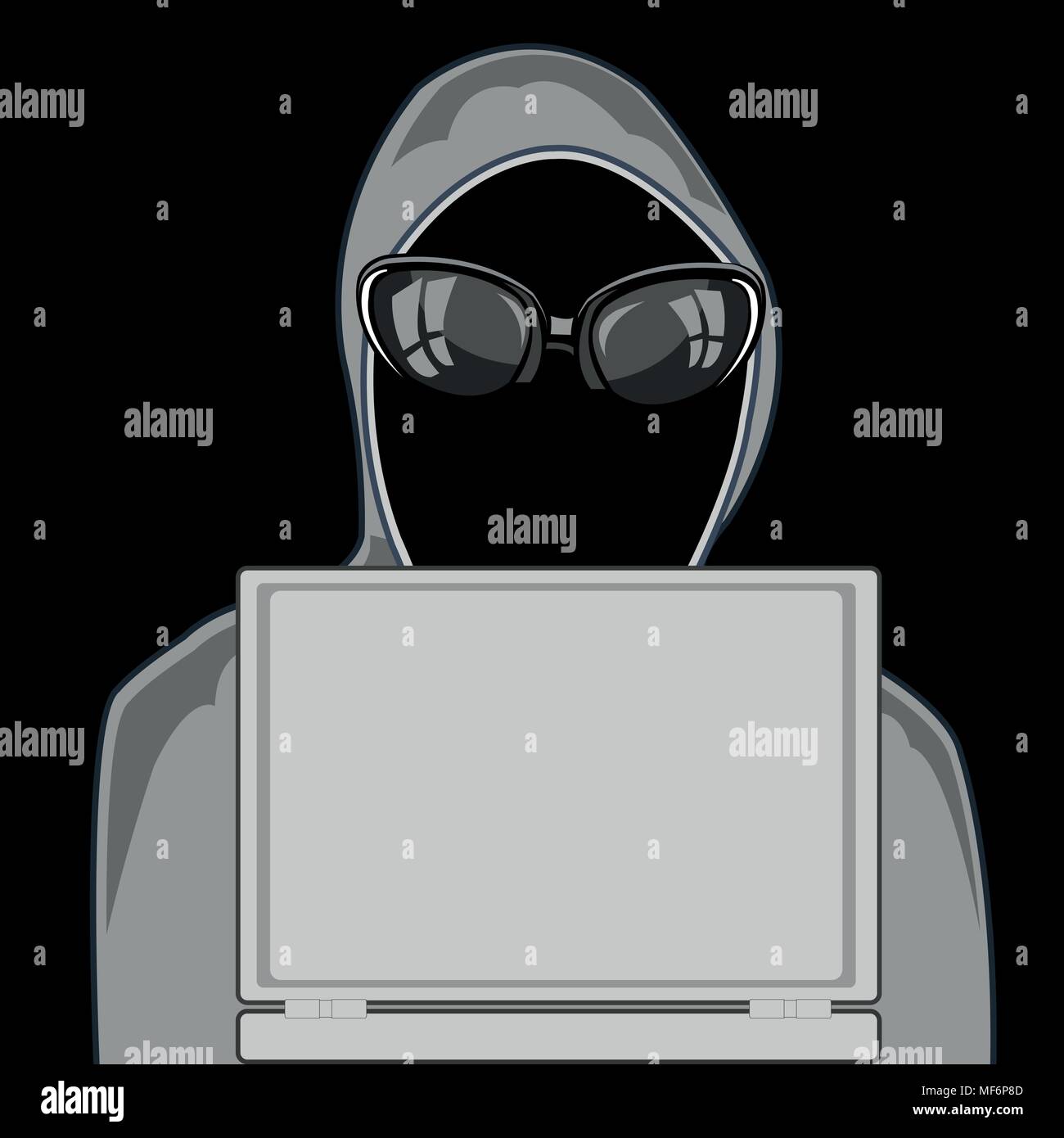 Hacker in hood Stock Vector Images - Alamy