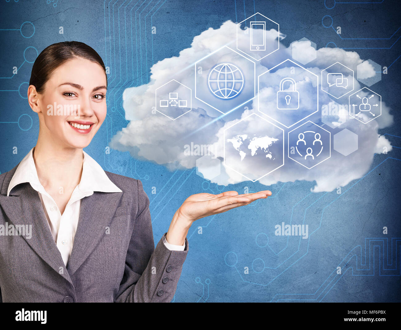 Woman cloud tech hi-res stock photography and images - Alamy