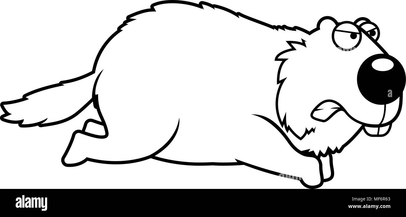 A cartoon illustration of a woodchuck angry and running Stock Vector ...