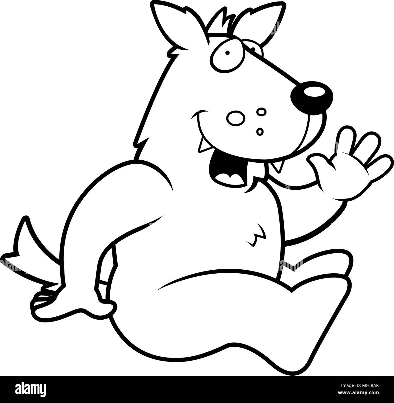 Cartoon waving wolf hi-res stock photography and images - Alamy