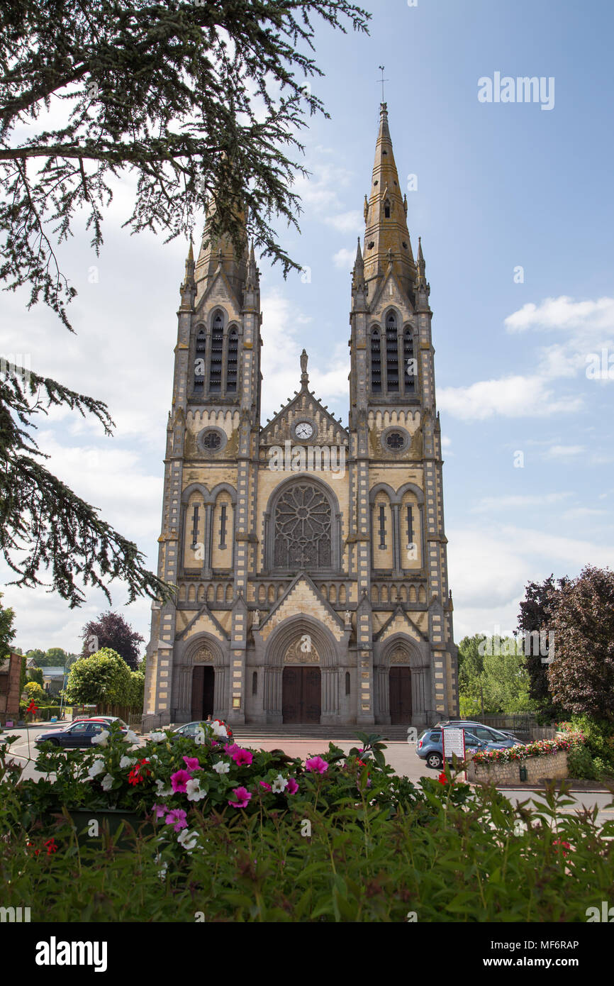 Exterior of the church Notre Dame in Vimoutiers, Orne, Normandy France ...
