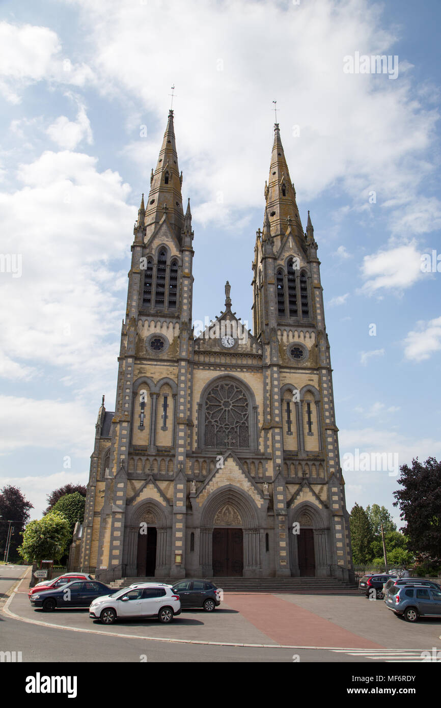 Exterior of the church Notre Dame in Vimoutiers, Orne, Normandy France ...