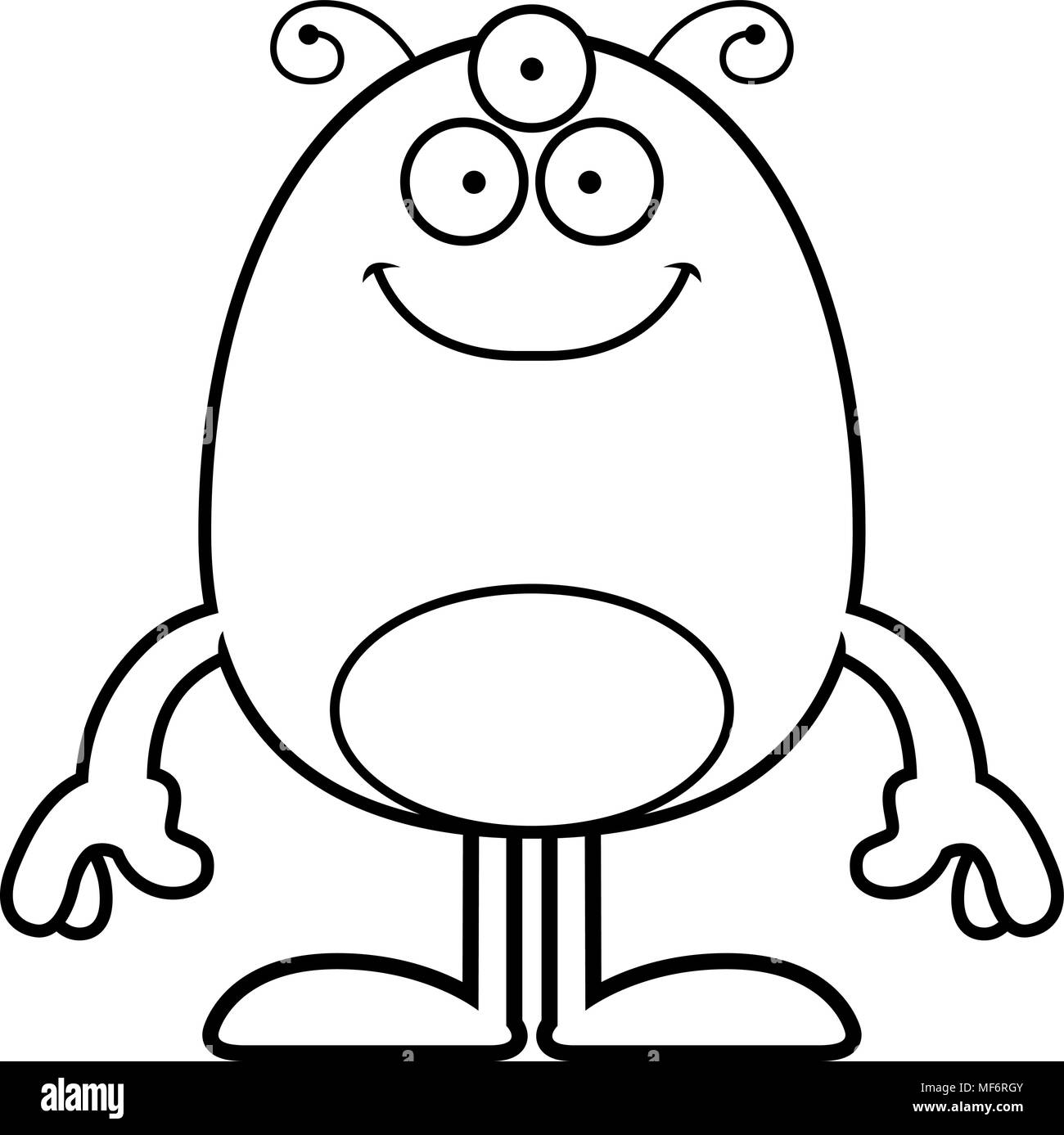 A cartoon illustration of an alien smiling Stock Vector Image & Art - Alamy