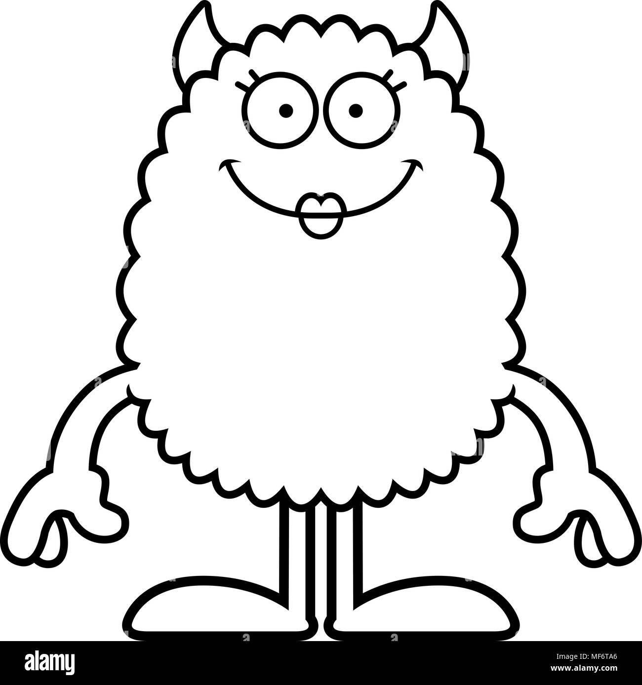 A cartoon illustration of a female monster smiling Stock Vector Image ...