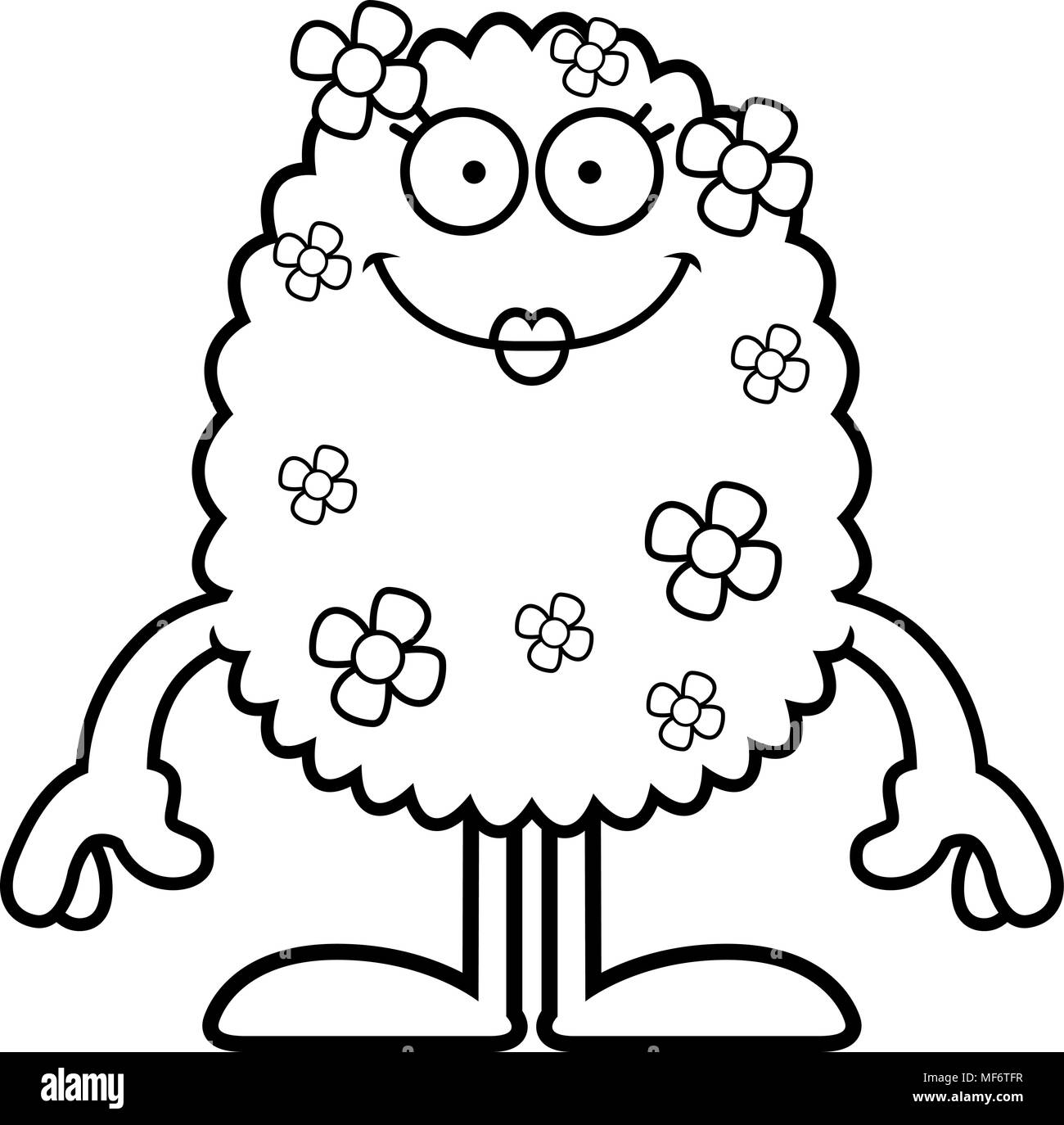 A cartoon illustration of a female plant monster smiling Stock Vector ...