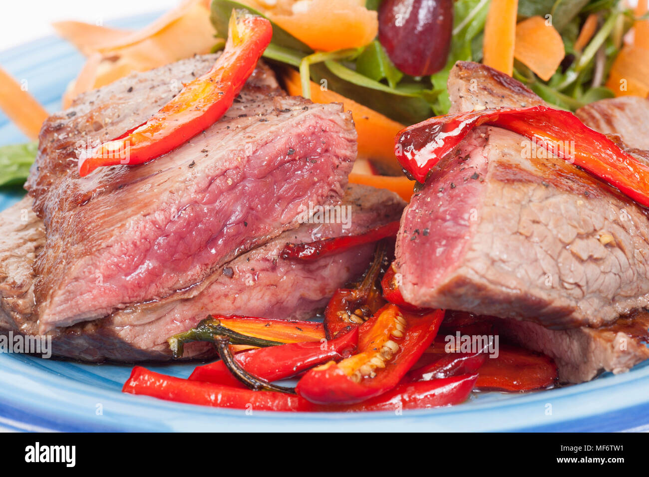 A Bavette, or flank, beefsteak bought from a supermarket in the UK ...