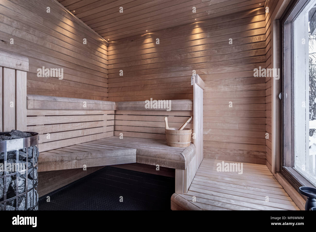 Sauna interior scandinavia hi-res stock photography and images - Alamy