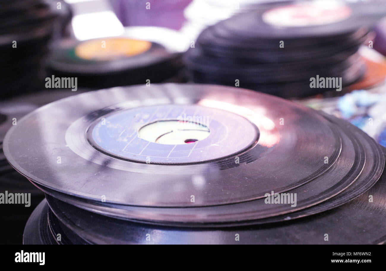 Pile of records single vinyl record hi-res stock photography and images ...