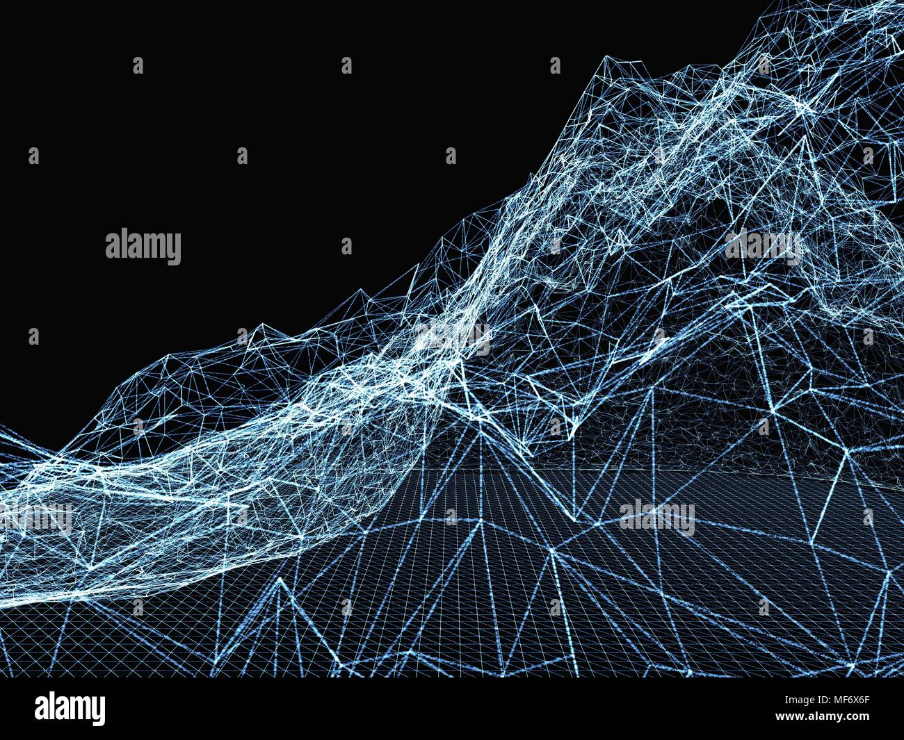 Abstract digital landscape with particles Stock Photo - Alamy
