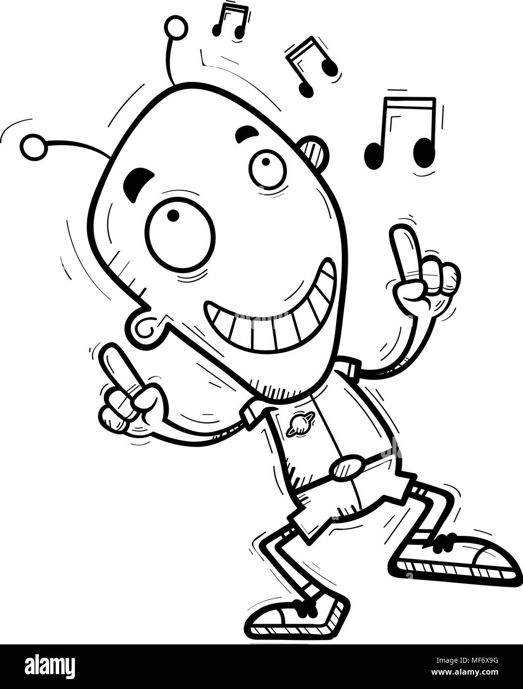 A cartoon illustration of an alien man dancing Stock Vector Image & Art ...