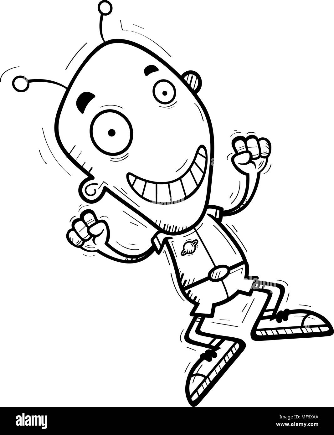 A cartoon illustration of an alien man jumping Stock Vector Image & Art ...