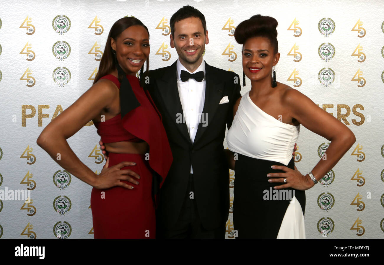 Michelle Regis (left), PFA chairman Ben Purkiss (centre) and Julia ...