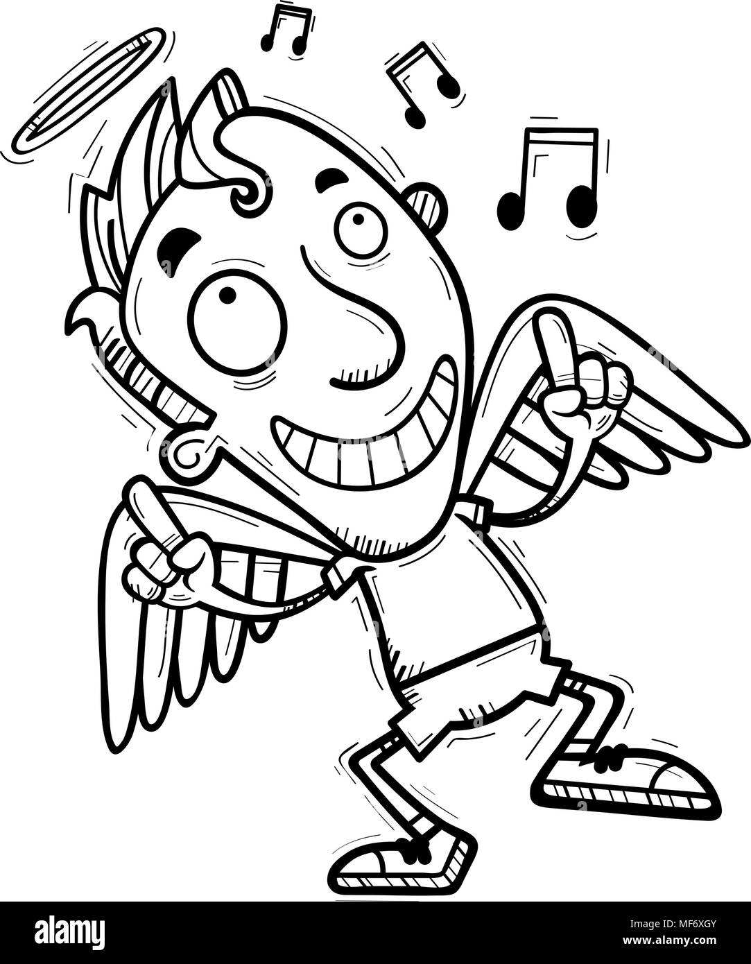 A cartoon illustration of an angel dancing Stock Vector Image & Art - Alamy