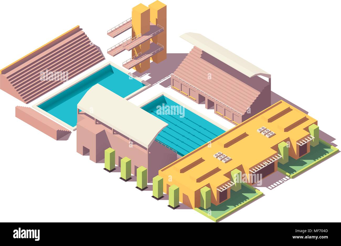 Vector isometric low poly swimming pool Stock Vector Image & Art - Alamy