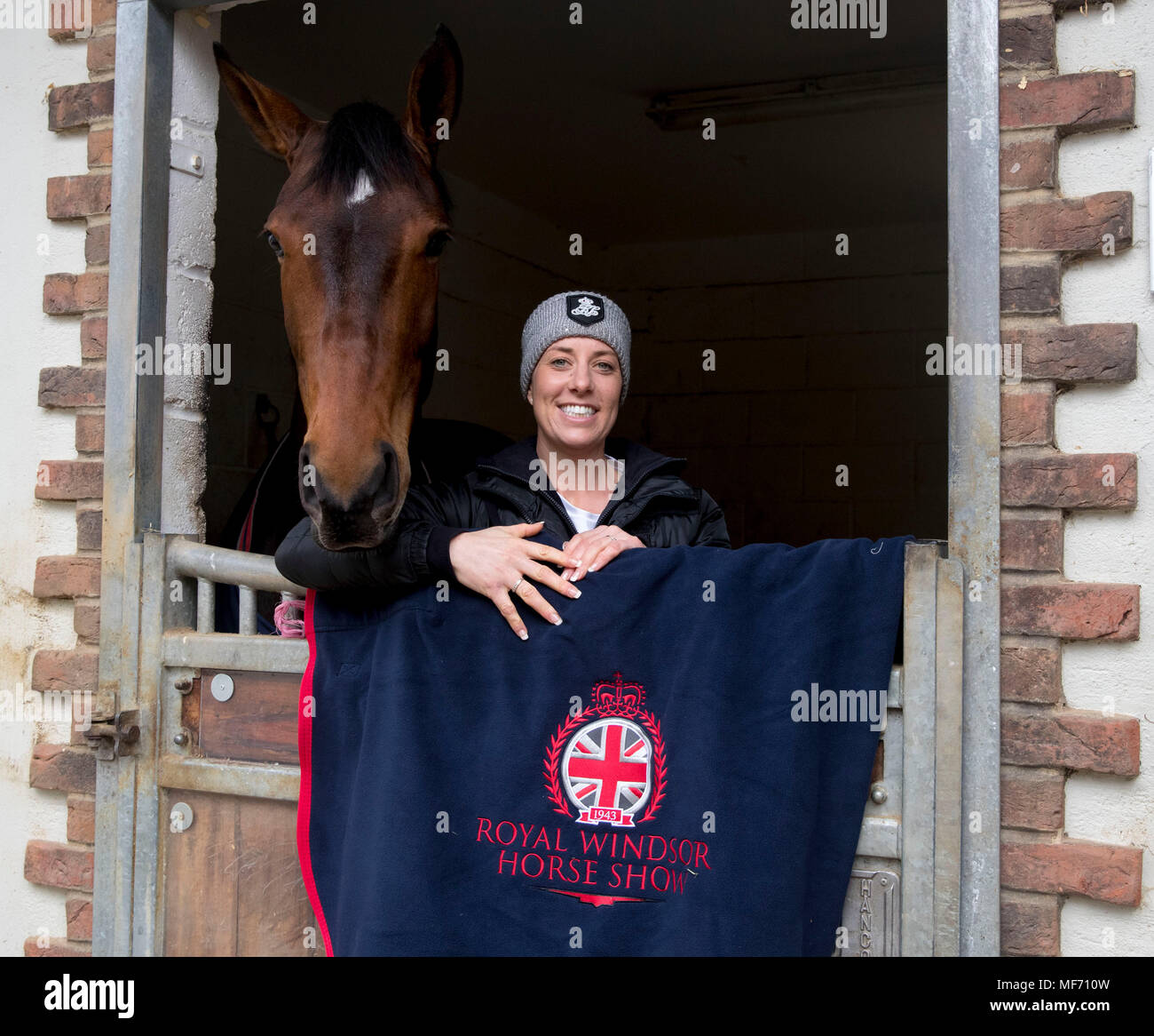 Olympic gold medal winner Charlotte Dujardin holds Mount St John Freestyle, which is the horse ...