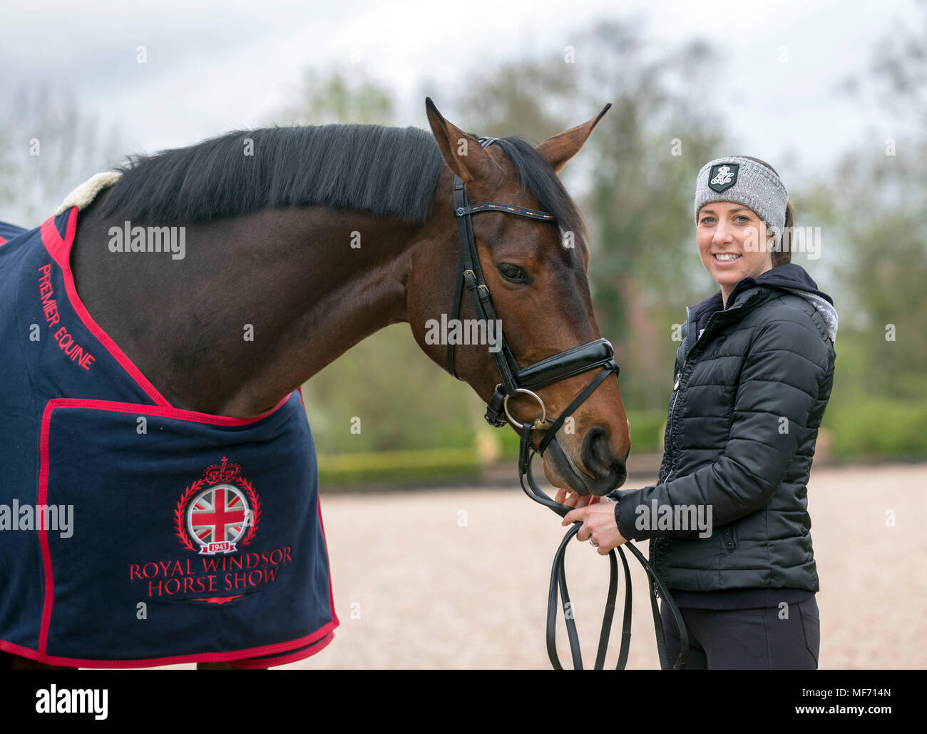 Olympic gold medal winner Charlotte Dujardin holds Mount St John Freestyle, which is the horse ...