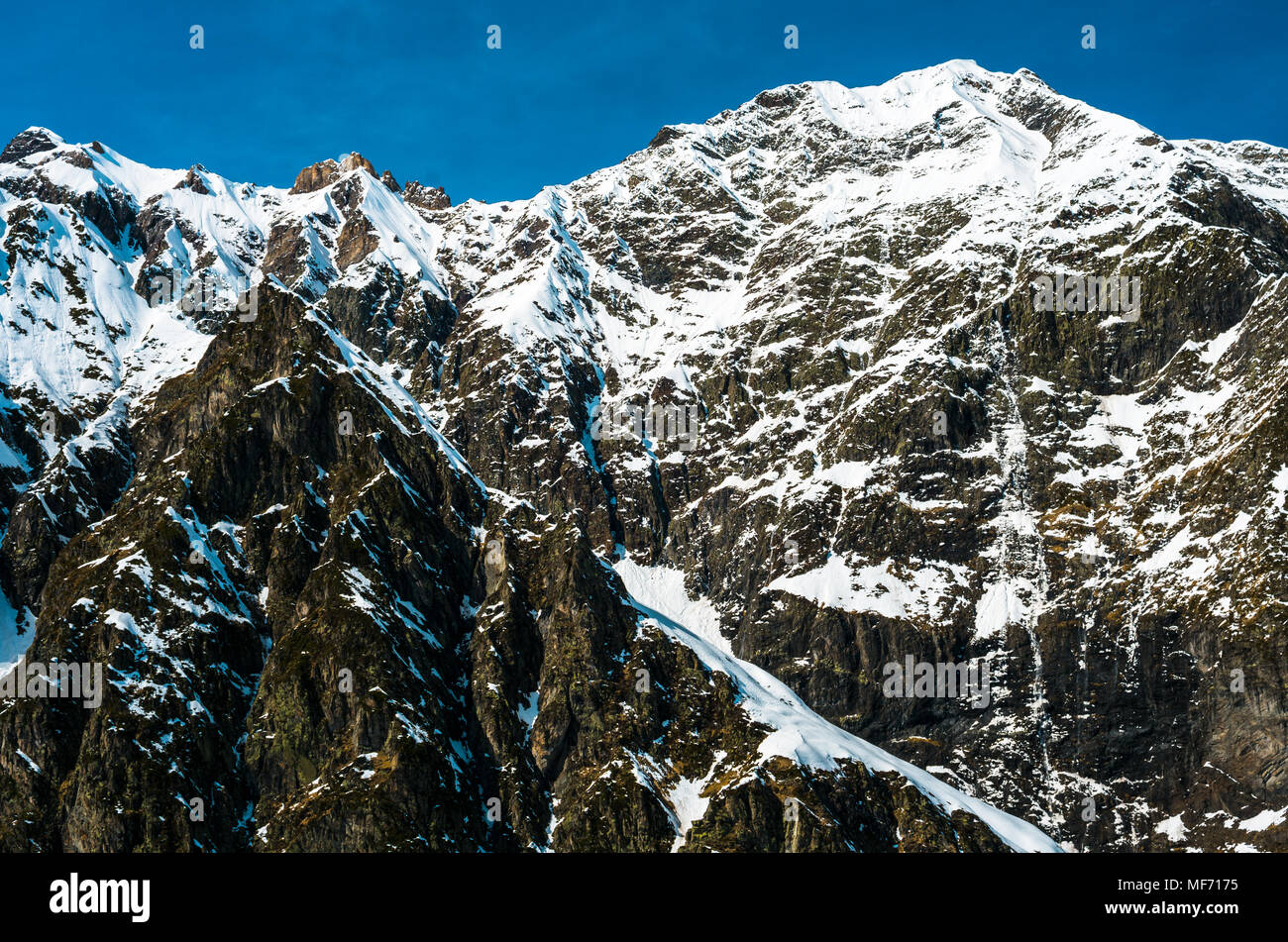 Beautiful rocky and snowy mountains of the Pyrenees, France Stock Photo ...