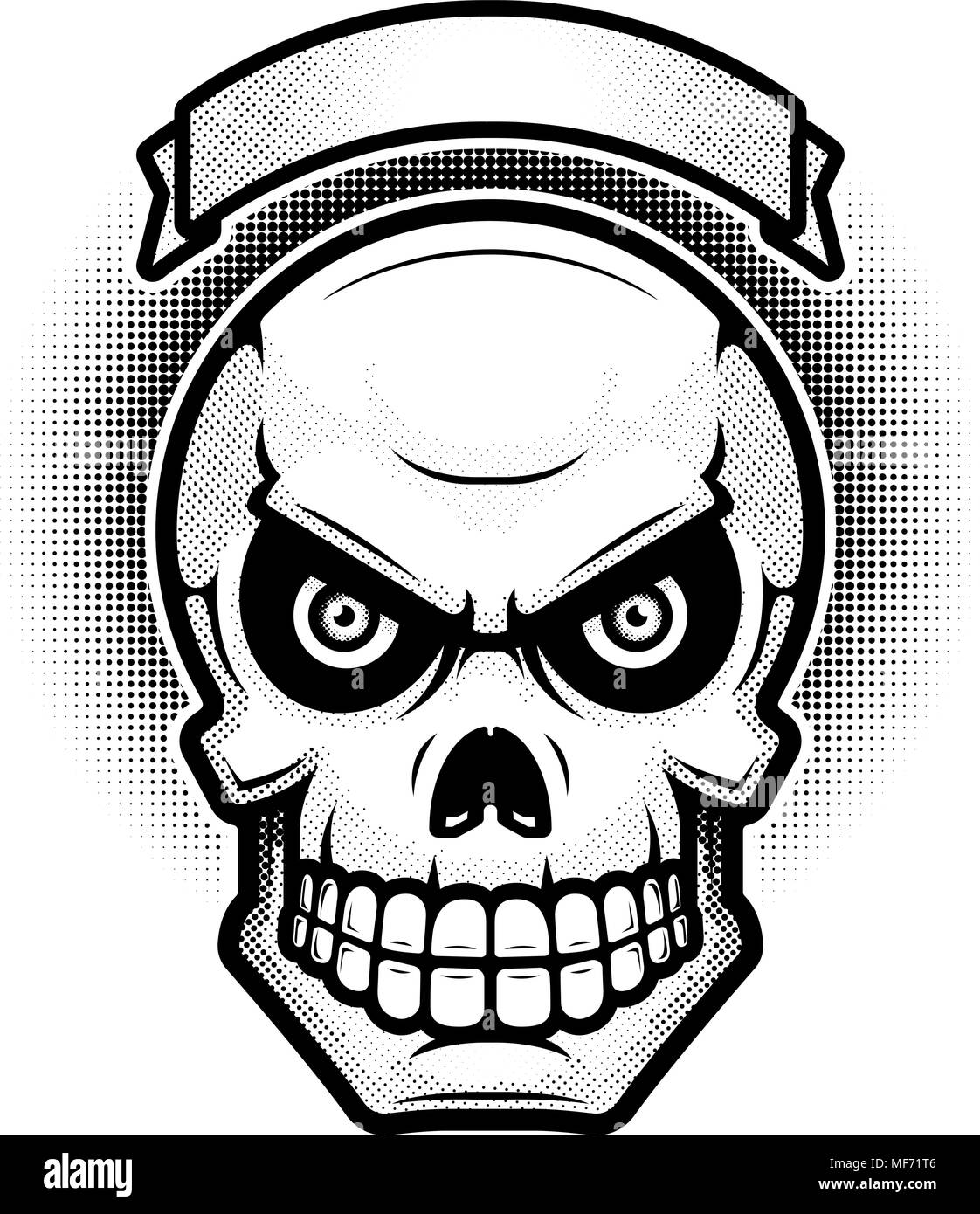 An illustration of a skull with banner Stock Vector Image & Art - Alamy