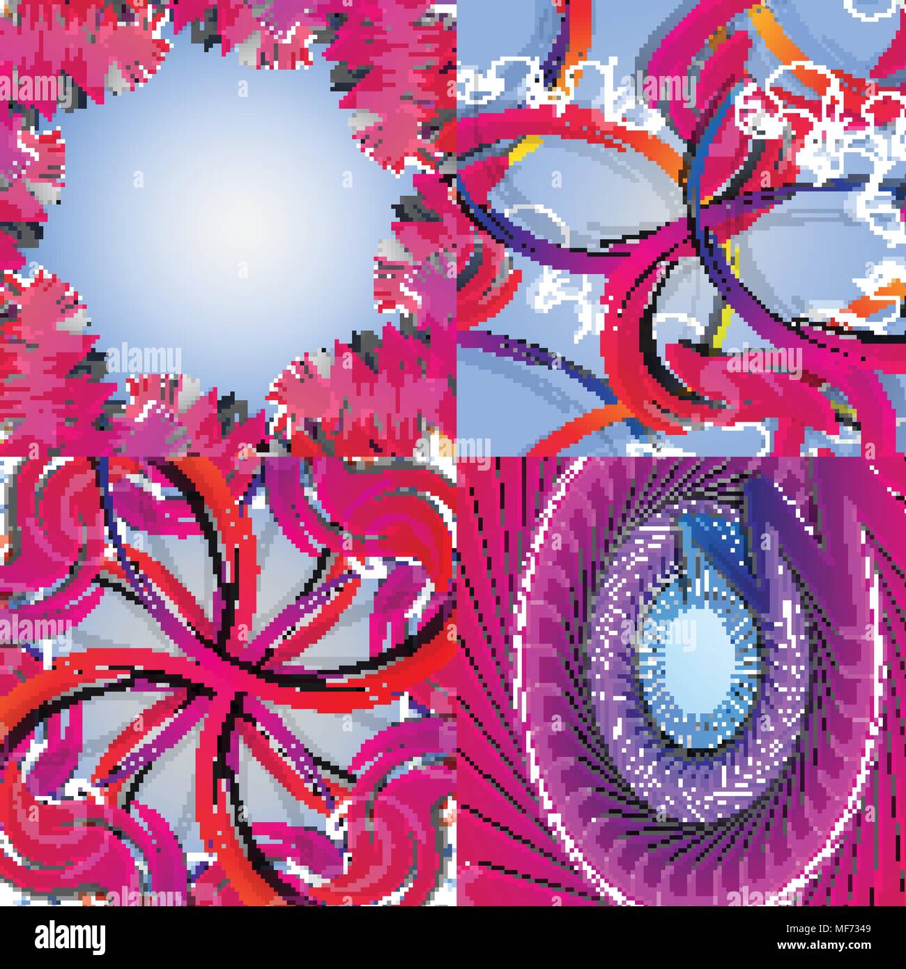 Set of Abstract modern wave colorful background. Vector illustration ...