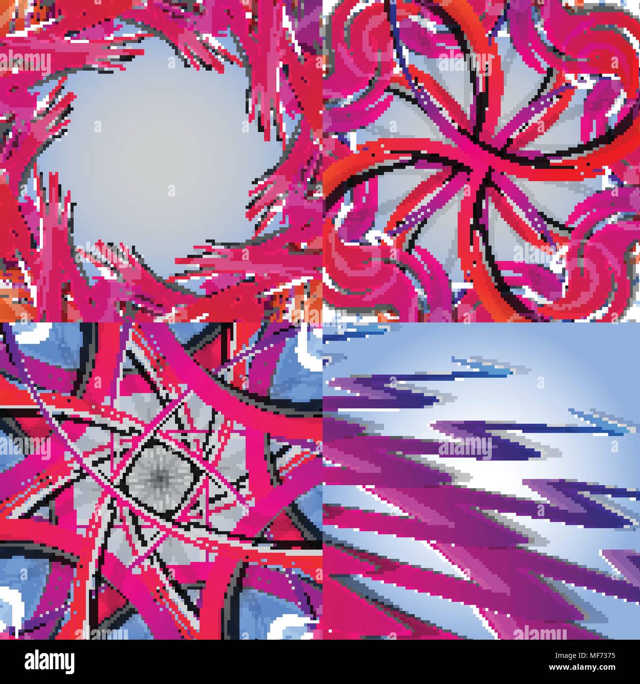 Set of Abstract modern wave colorful background. Vector illustration ...