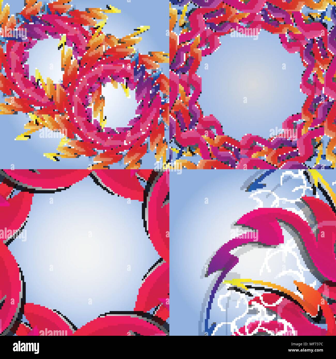 Set of Abstract modern wave colorful background. Vector illustration ...