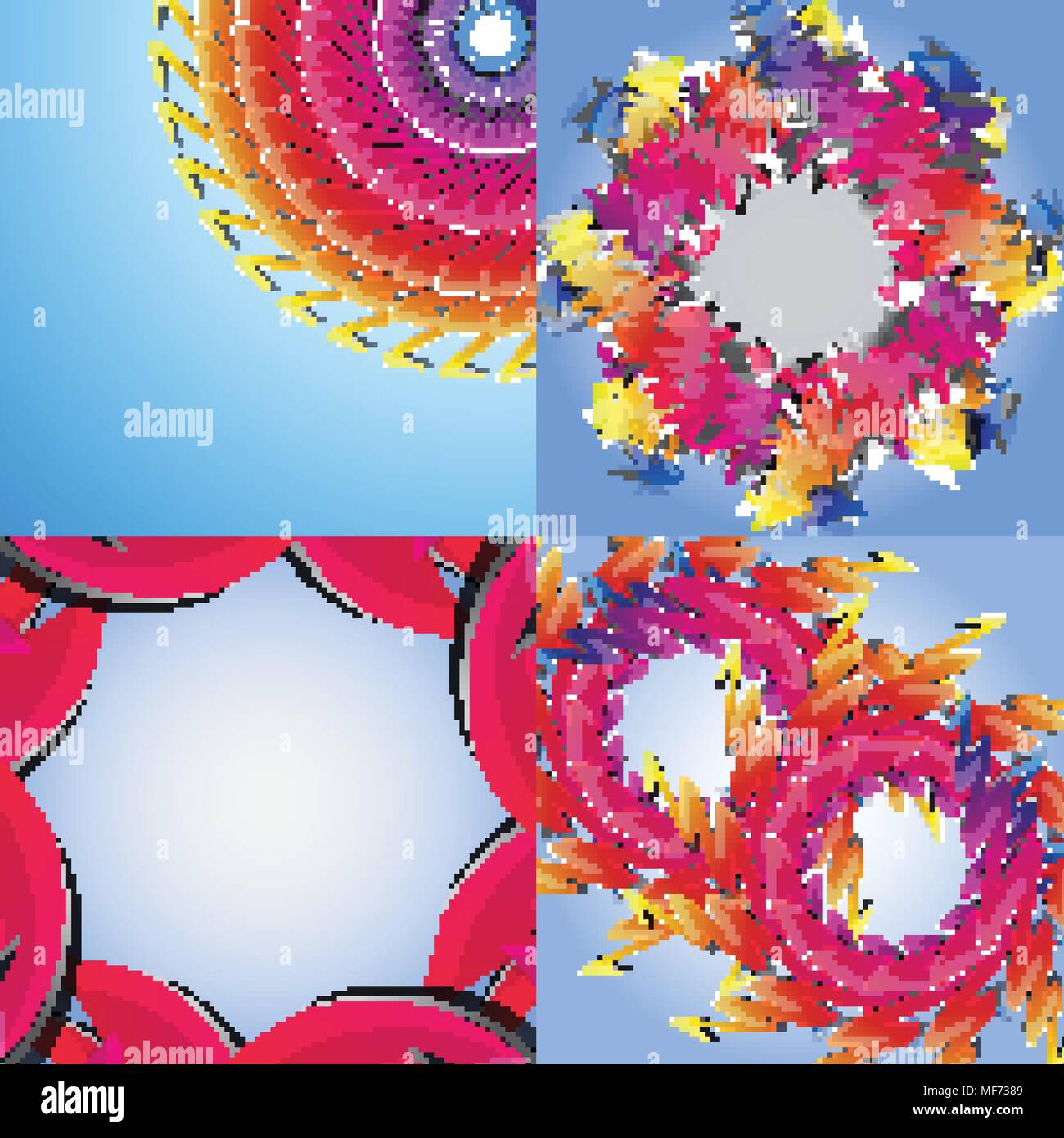 Set of Abstract modern wave colorful background. Vector illustration ...
