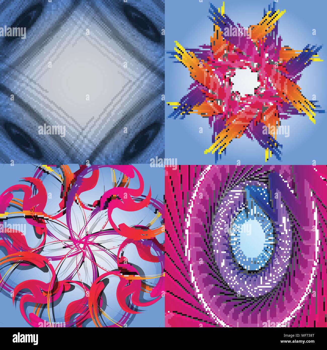 Set of Abstract modern wave colorful background. Vector illustration ...