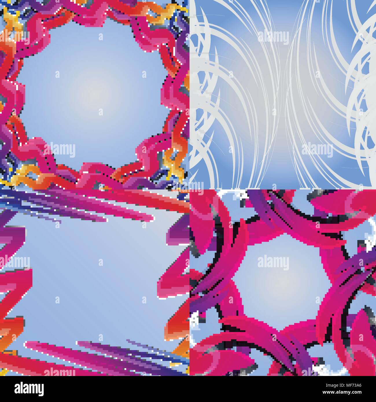 Set of Abstract modern wave colorful background. Vector illustration ...