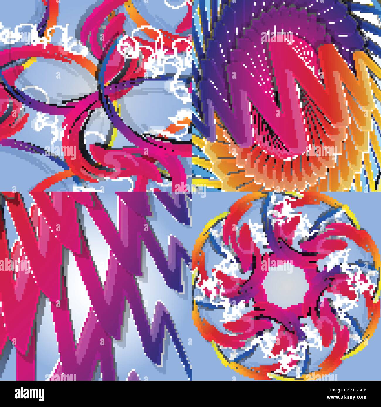 Set of Abstract modern wave colorful background. Vector illustration ...