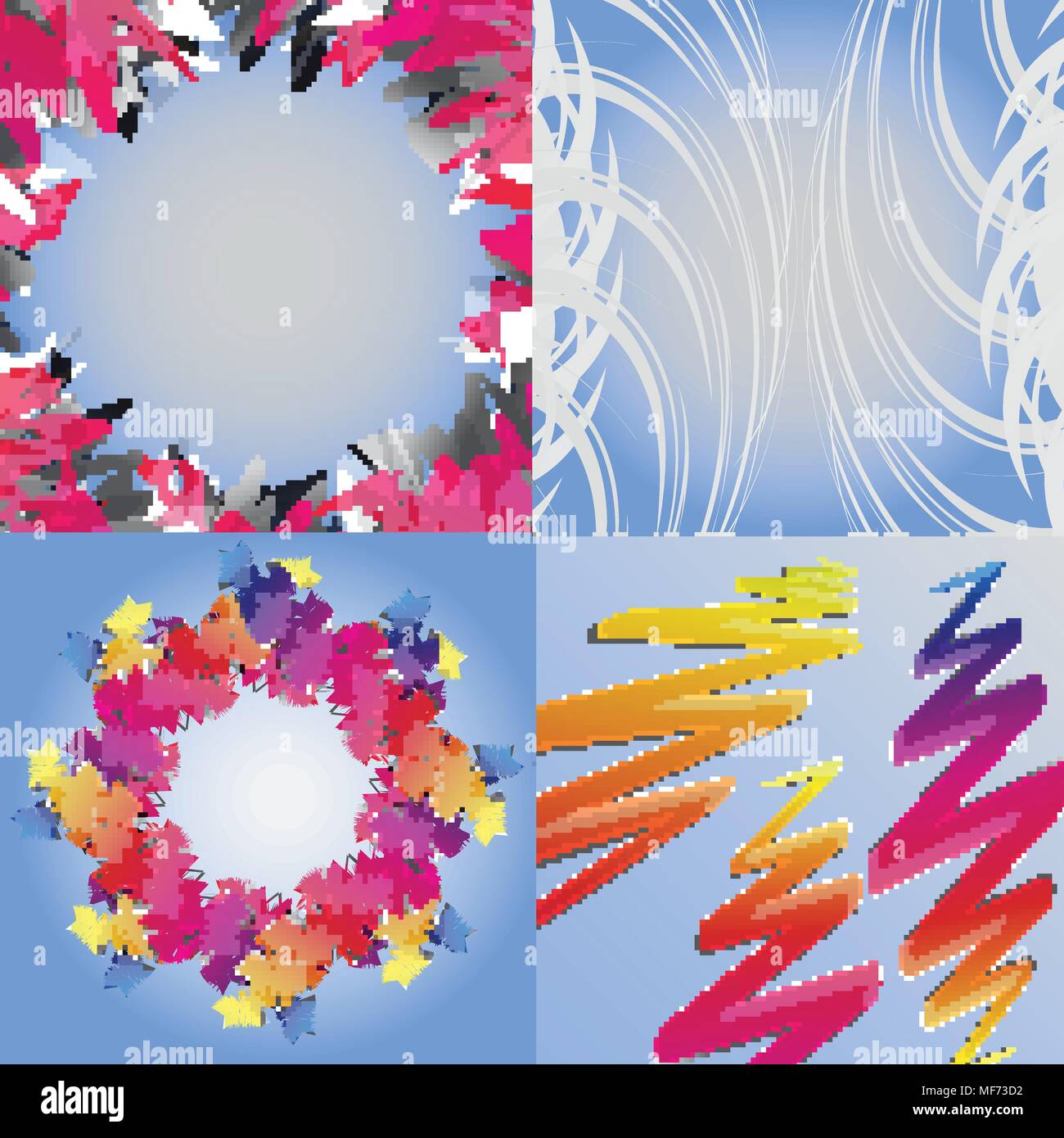 Set of Abstract modern wave colorful background. Vector illustration ...