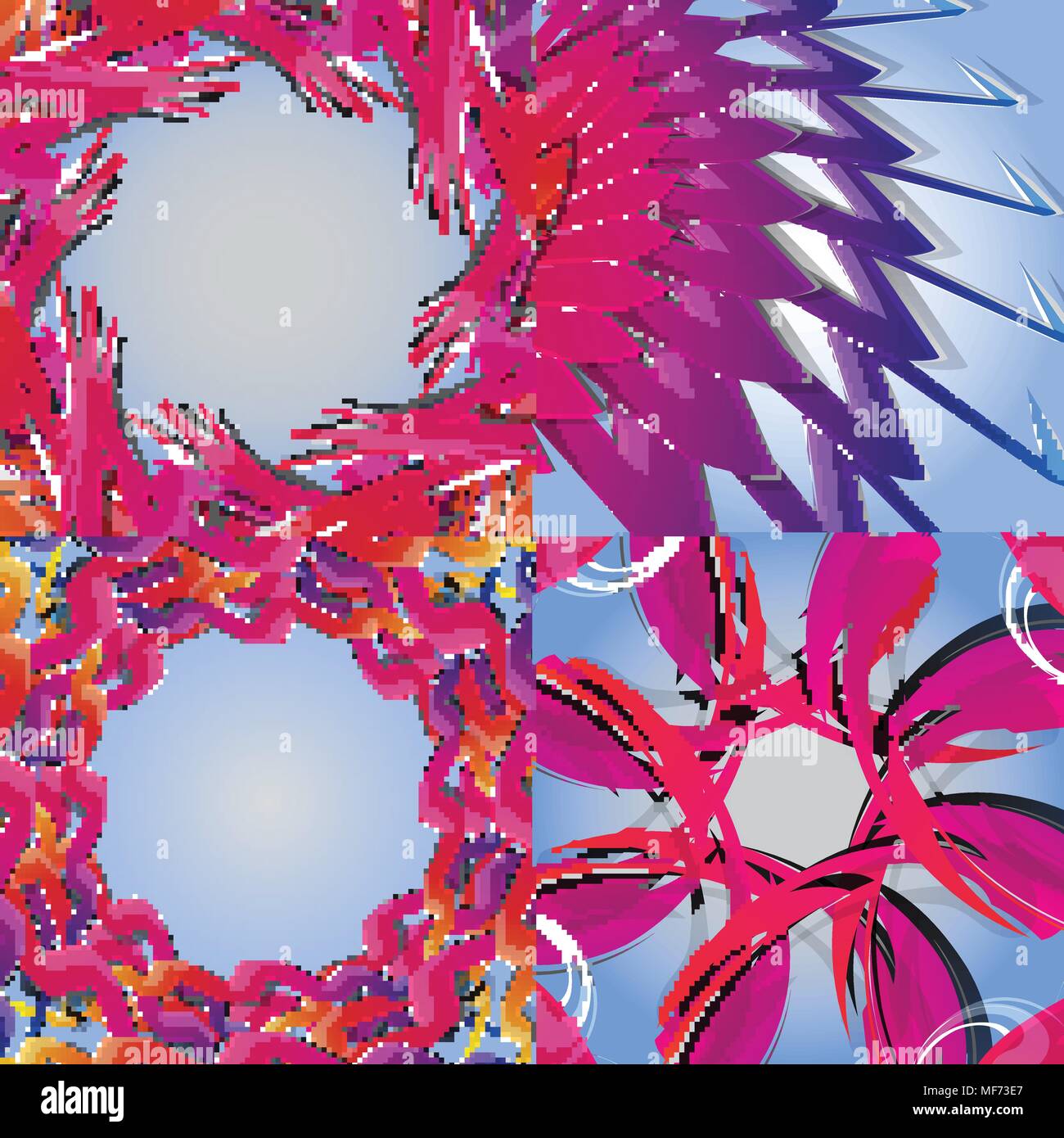 Set of Abstract modern wave colorful background. Vector illustration ...