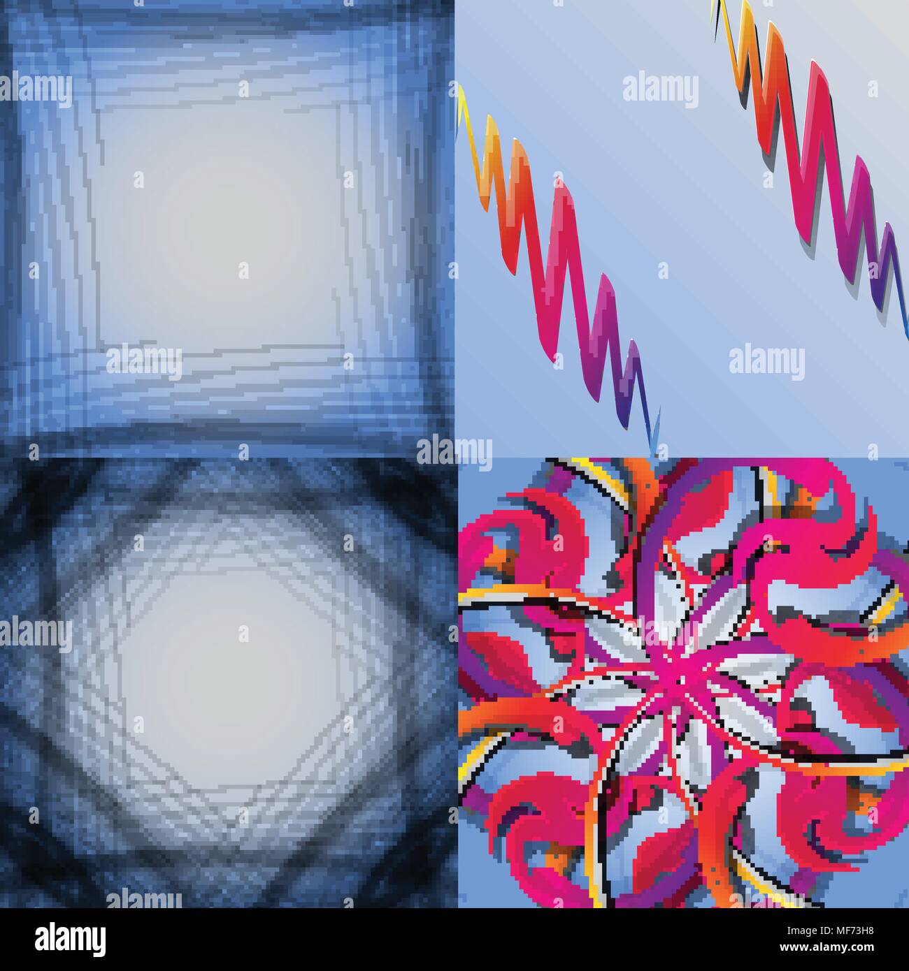 Set of Abstract modern wave colorful background. Vector illustration ...