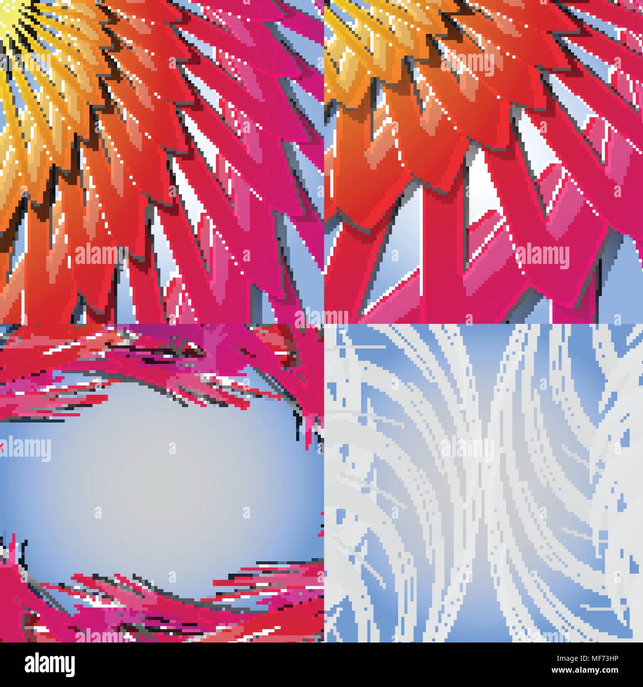 Set of Abstract modern wave colorful background. Vector illustration ...