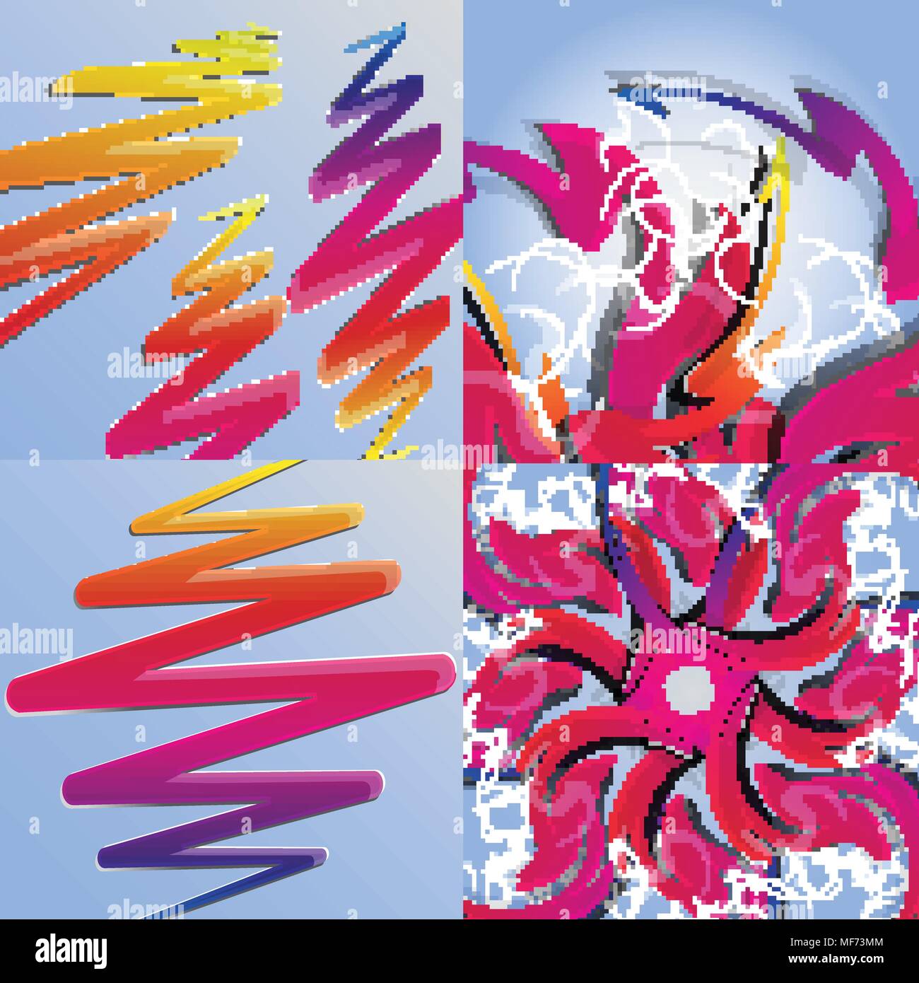 Set of Abstract modern wave colorful background. Vector illustration ...