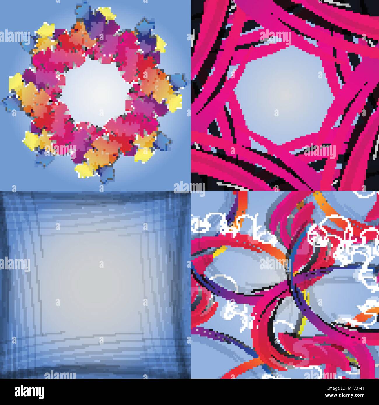 Set of Abstract modern wave colorful background. Vector illustration ...