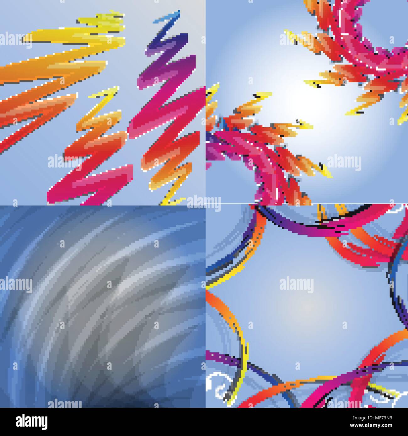 Set of Abstract modern wave colorful background. Vector illustration ...