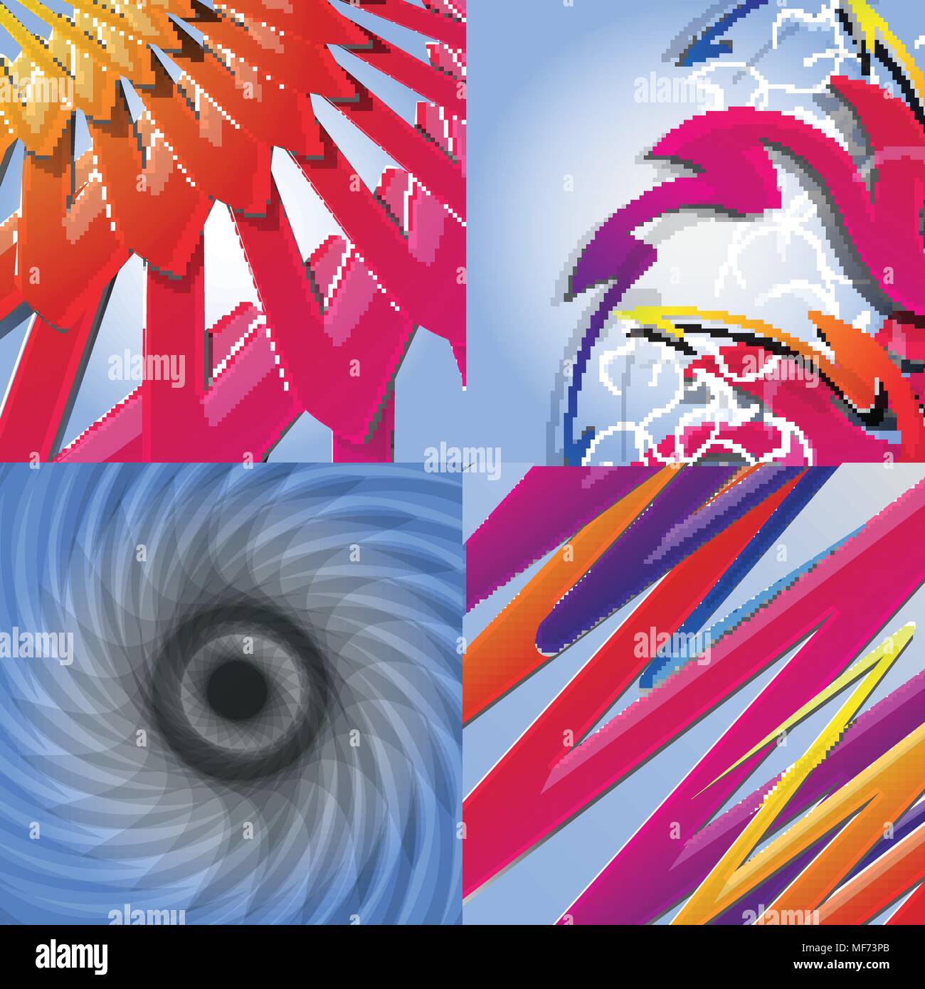 Set of Abstract modern wave colorful background. Vector illustration ...