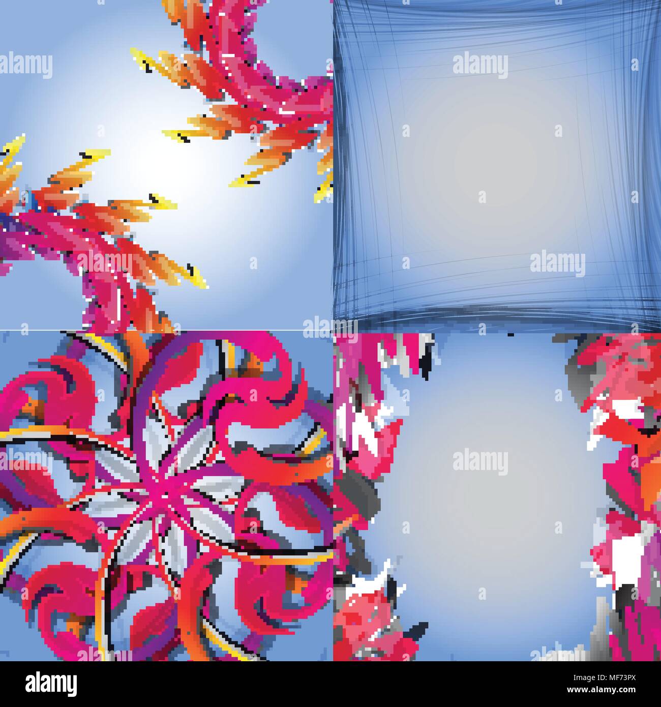 Set of Abstract modern wave colorful background. Vector illustration ...